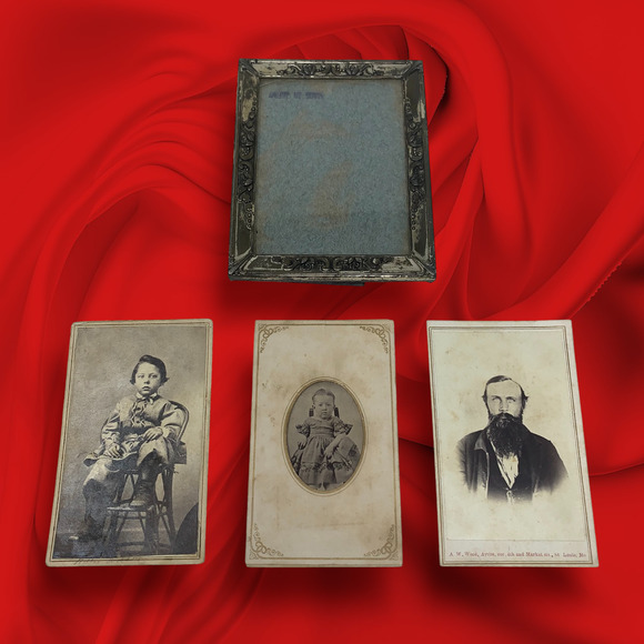 Art | Lot 3 X Antique Cabinet Cards Vintage Photos 1 Framest Louis ...